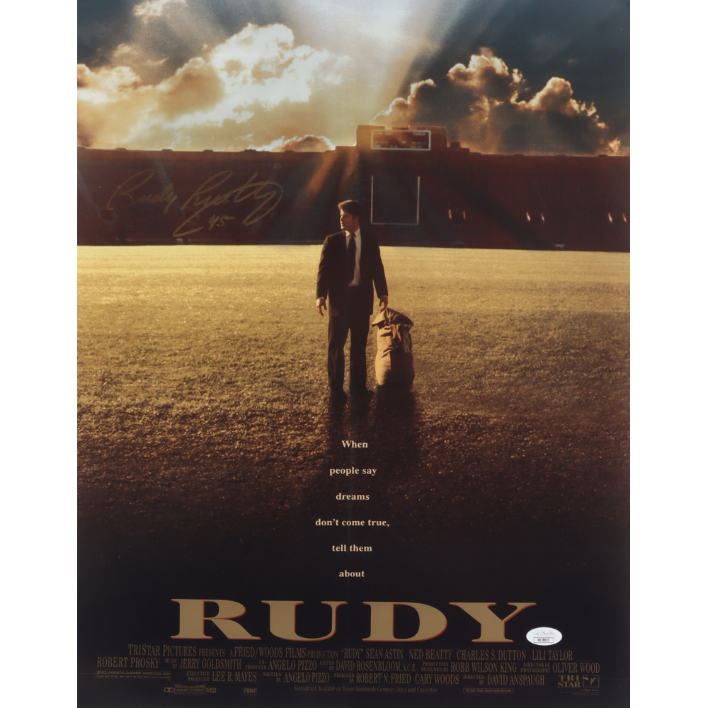 Rudy Ruettiger Signed "Rudy" 16x20 Movie Poster Print (JSA COA ...