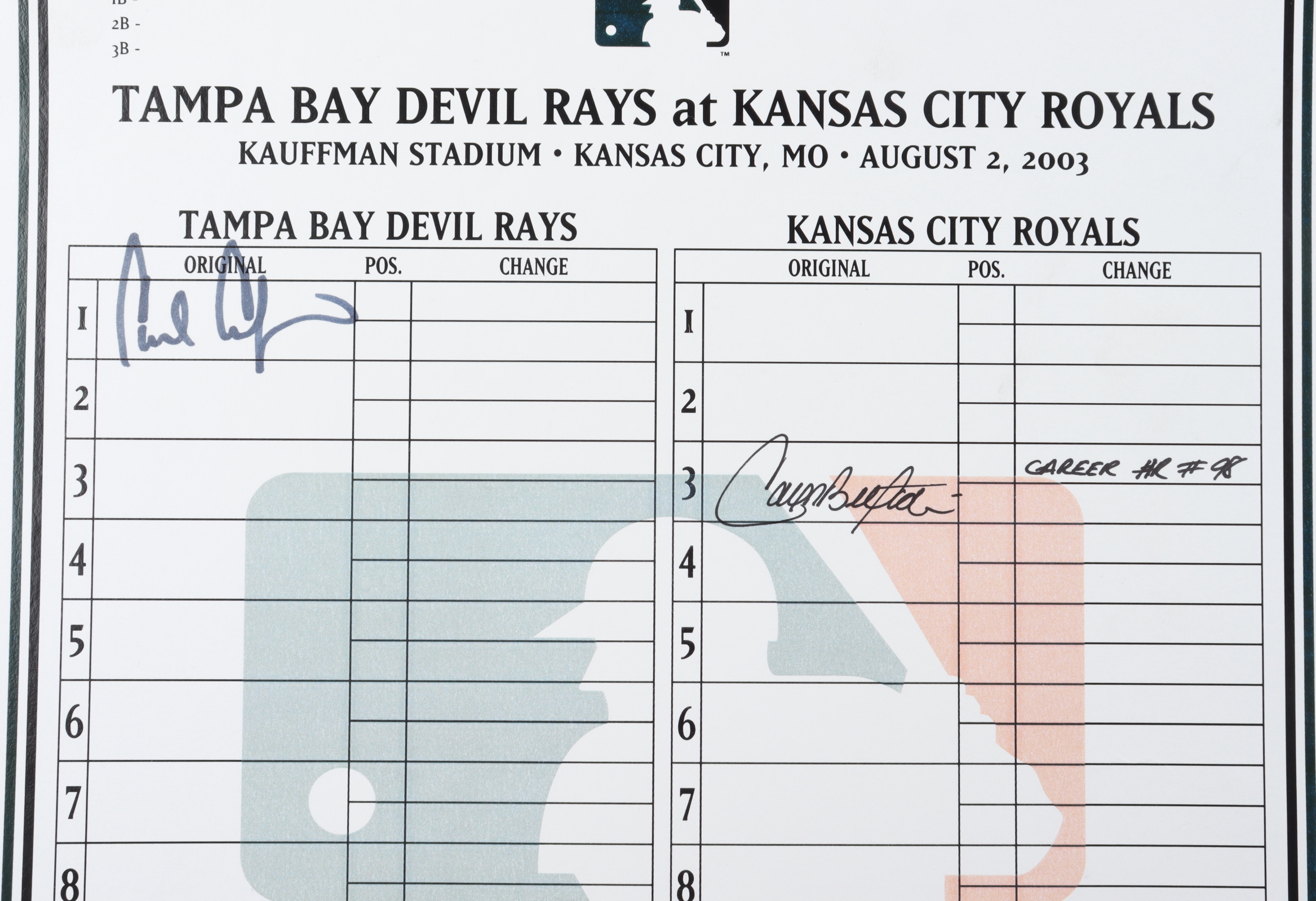 Carl Crawford, Carlos Beltran & Angel Berroa Signed Devil Rays at ...