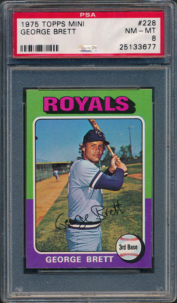 George Brett 1975 Topps Mini #228 RC (PSA 8) | Pristine Auction