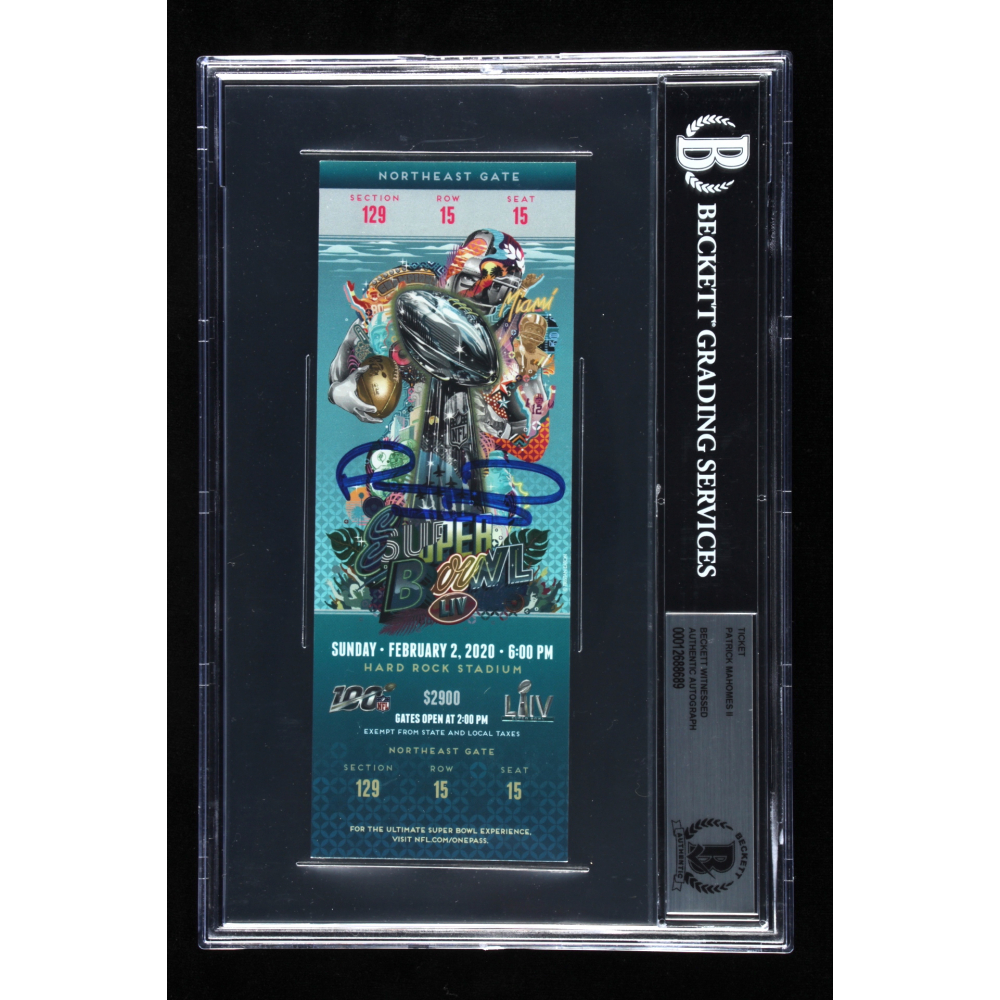 Patrick Mahomes II Signed Super Bowl LIV Ticket (BGS Encapsulated ...