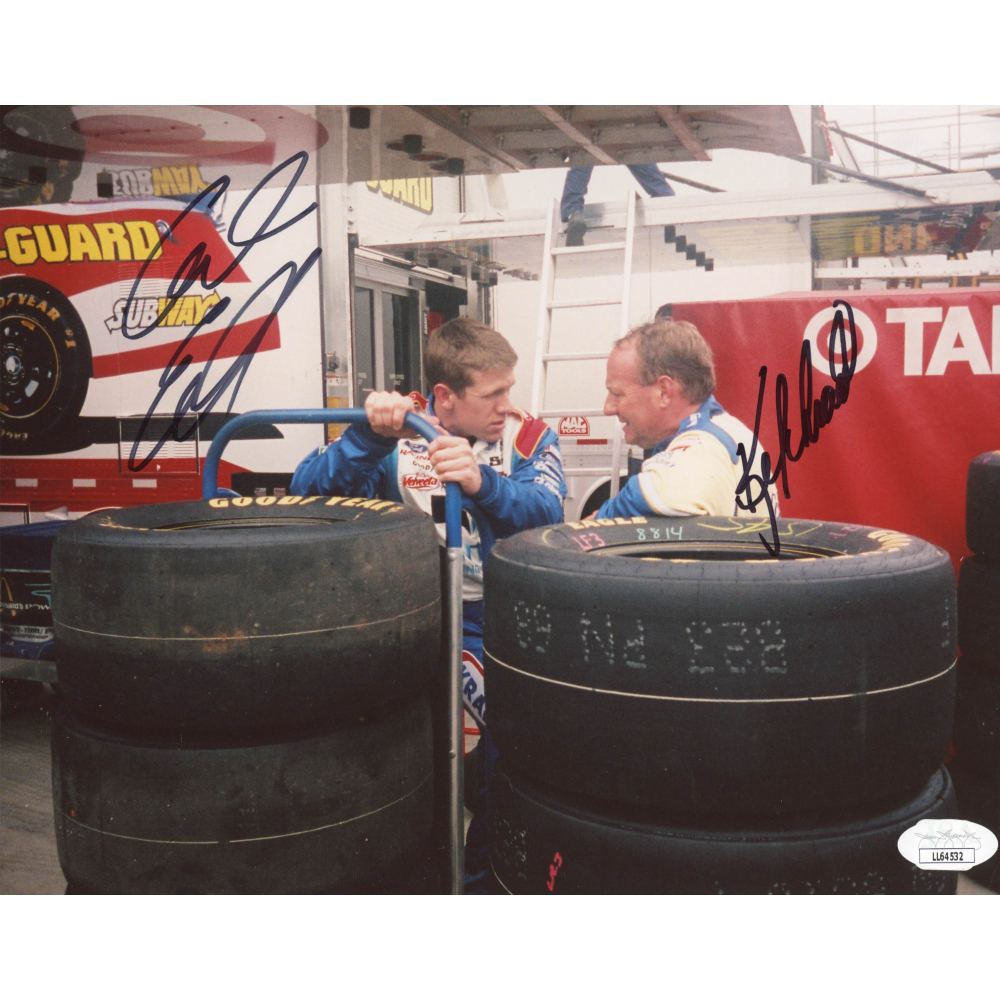 Carl Edwards & Kenny Schrader Signed NASCAR 8x10 Photo (JSA COA ...