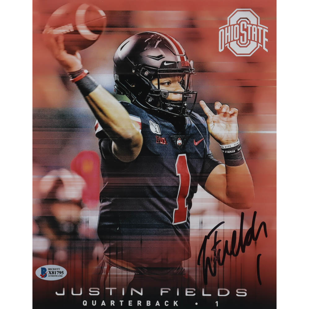 Justin Fields Signed Ohio State Buckeyes 8x10 Photo (Beckett COA ...
