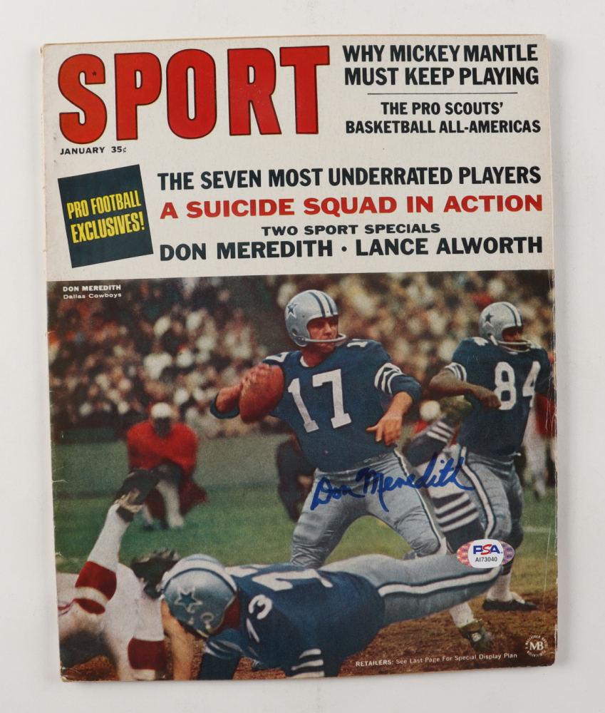 Don Meredith Signed Sport Magazine (PSA COA) (See Description ...