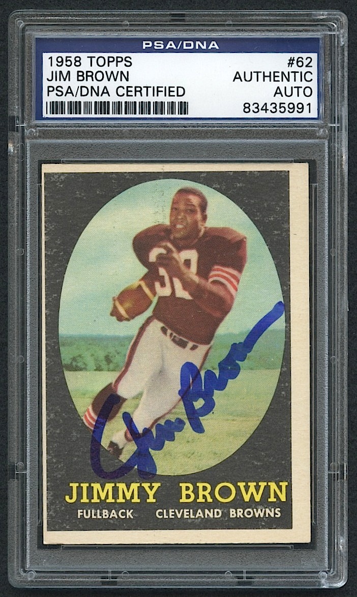 Jim Brown Signed 1958 Topps #62 Rookie Card (PSA Encapsulated ...