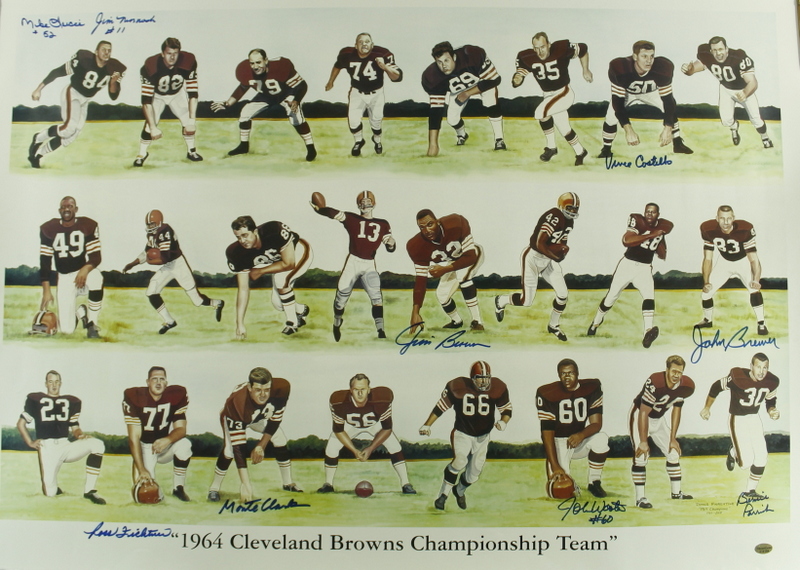 1964 Browns Championship Team 25x34 Lithograph Signed by (9) with Jim ...