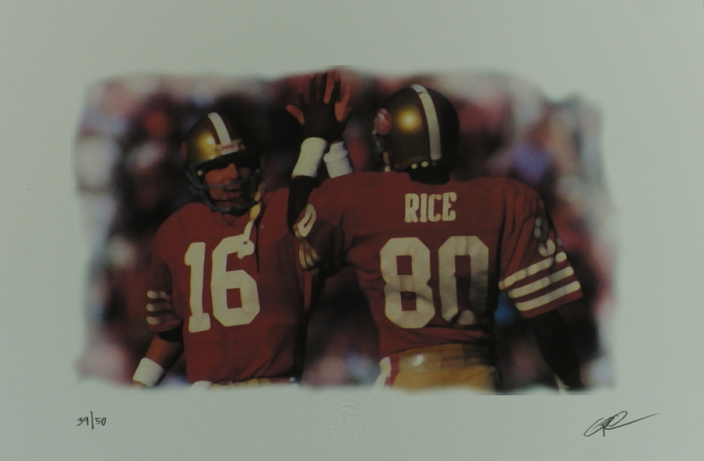 Joe Montana & Jerry Rice 49ers Limited Edition 12x18 Lithograph #39/50 ...