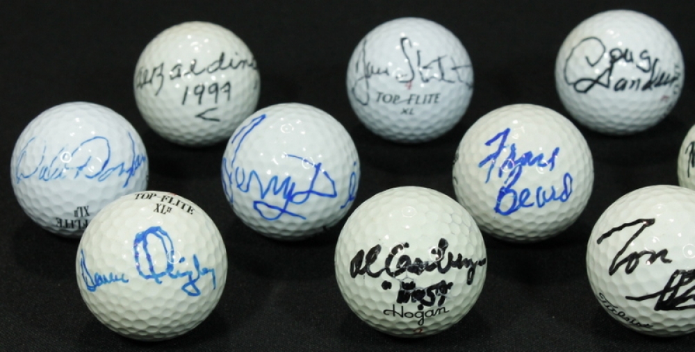 Lot of (13) Signed Golf Balls with (2) Dave Stockton, Al Balding, Frank ...