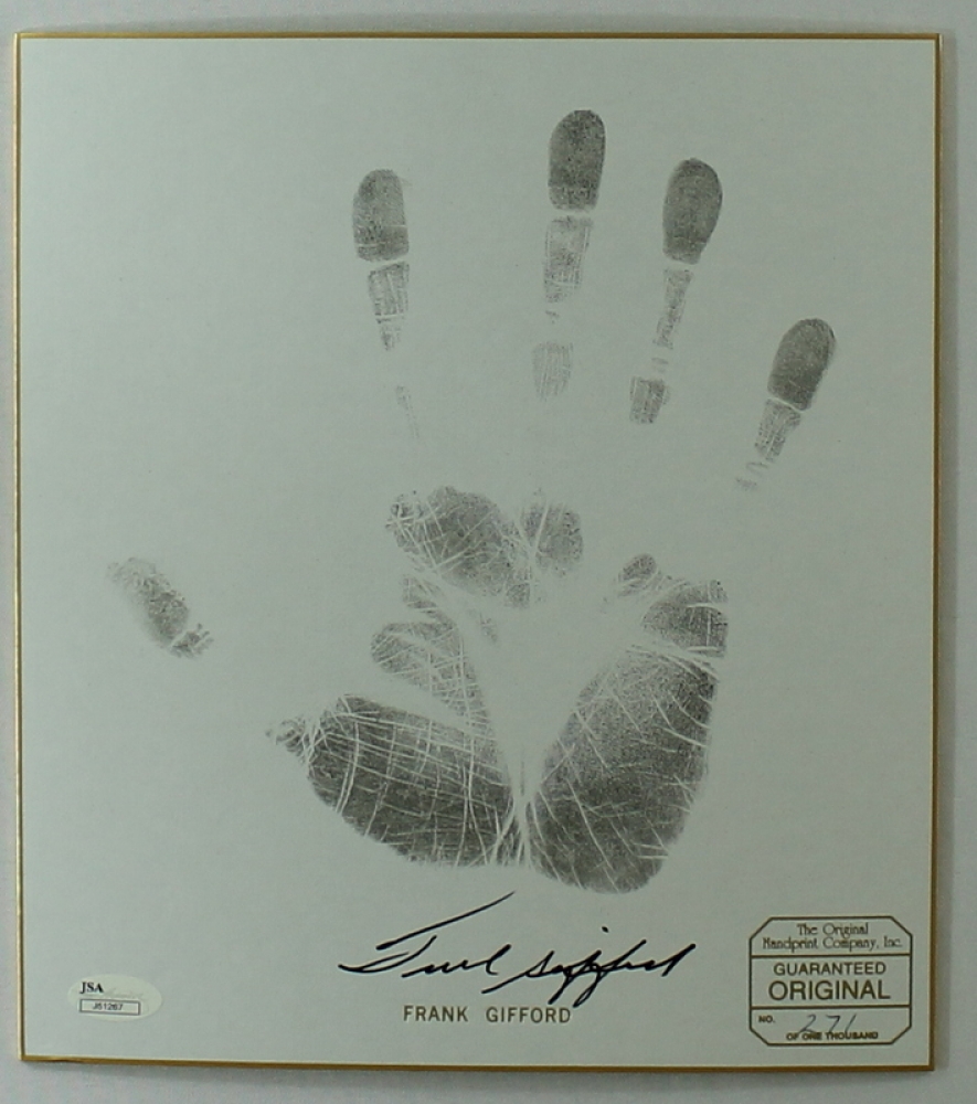 Frank Gifford Signed Limited Edition Original Handprint #266/1000 (JSA ...