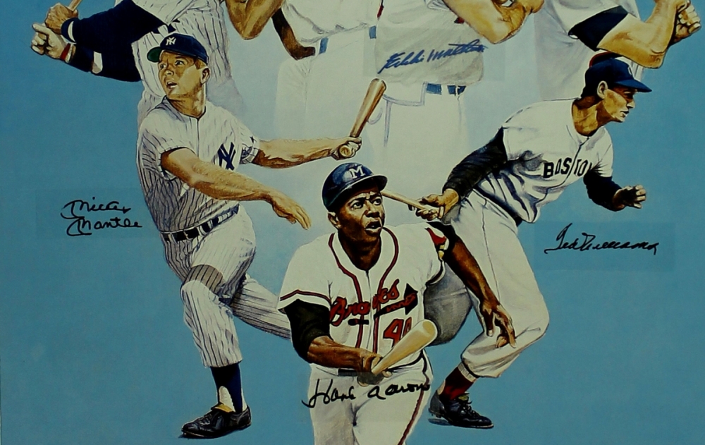 MLB 500 Home Run 18x24 Lithograph with Mickey Mantle, Willie Mays, Hank ...
