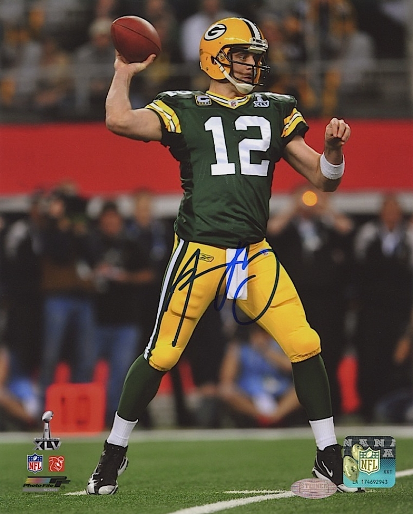Aaron Rodgers Signed Packers Super Bowl XLV 8x10 Photo (Steiner ...