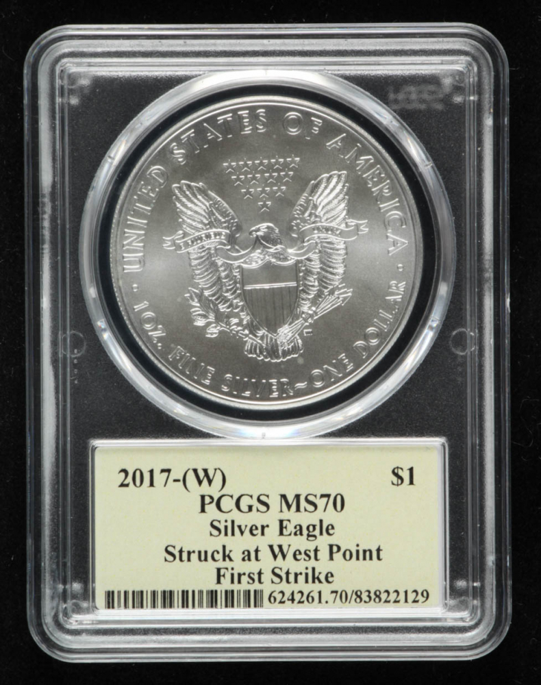2017(W) American Silver Eagle $1 One Dollar Coin, First Strike, Struck at West Point Mint ...