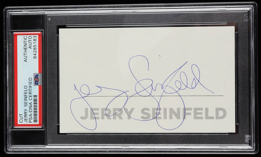 Jerry Seinfeld Signed 3x5 Cut (PSA Encapsulated) | Pristine Auction
