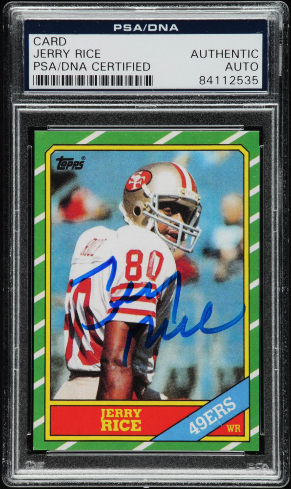 Jerry Rice Signed 1986 Topps #161 RC (PSA Encapsulated) | Pristine Auction