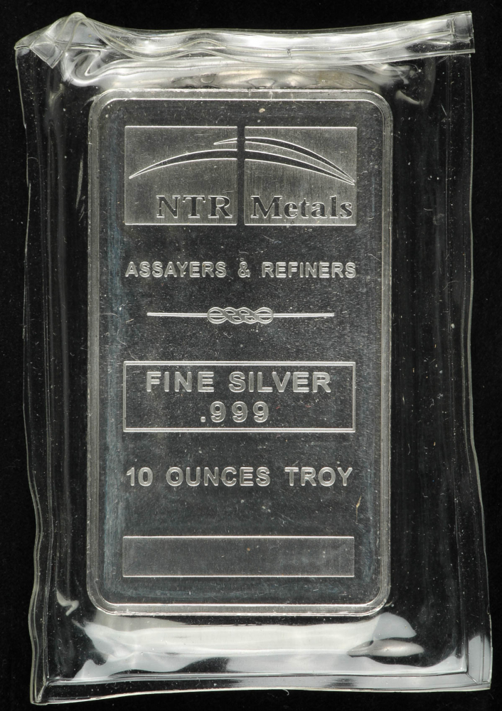 10 Troy Oz .999 Fine Silver NTR Metals Bullion Bar | Pristine Auction
