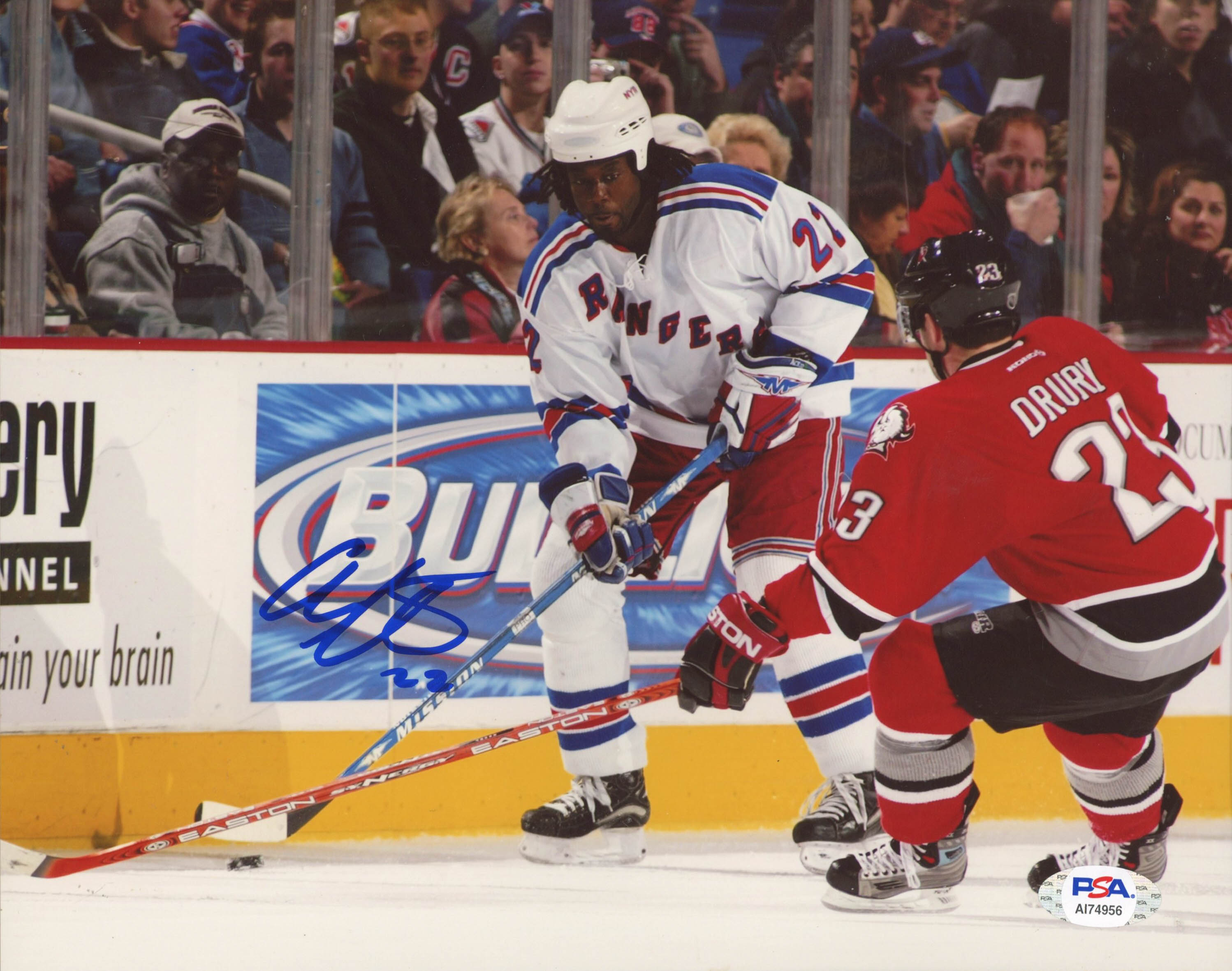 Anson Carter Signed Rangers 8x10 Photo (PSA COA) | Pristine Auction
