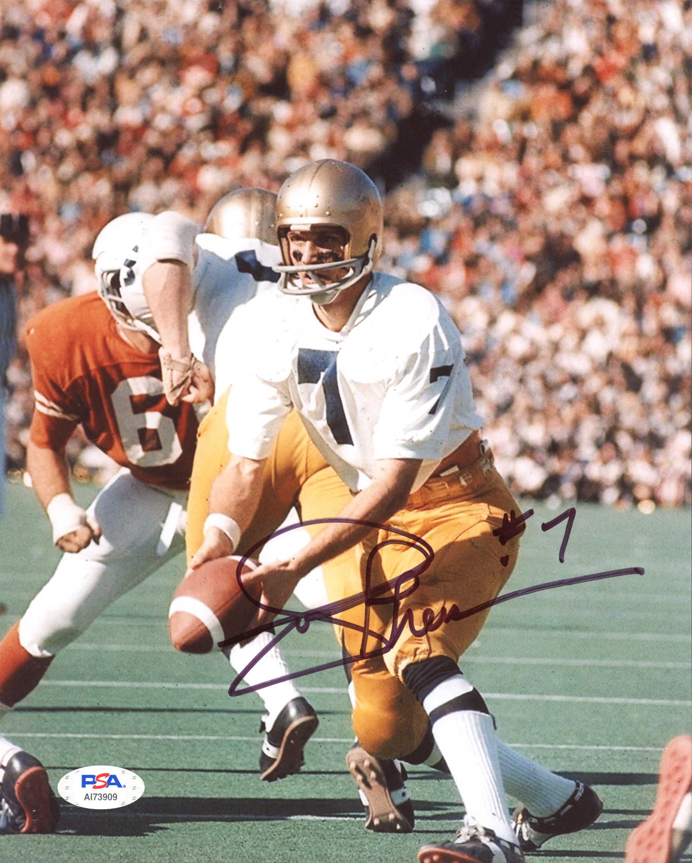 Joe Theismann Signed Notre Dame Fighting Irish 8x10 Photo (PSA COA ...