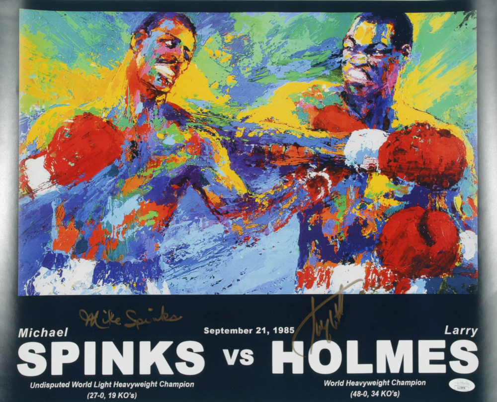 Larry Holmes & Mike Spinks Signed 16x20 Photo (JSA COA) | Pristine Auction