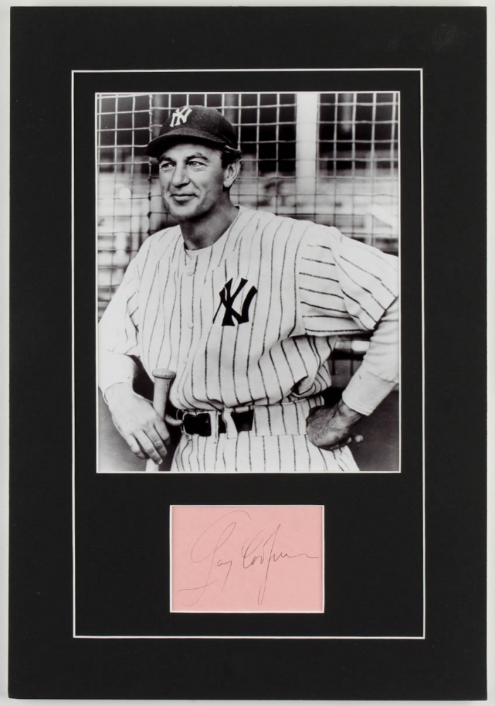 Gary Cooper Signed 11x16 "The Pride of the Yankees" Custom Matted Cut ...