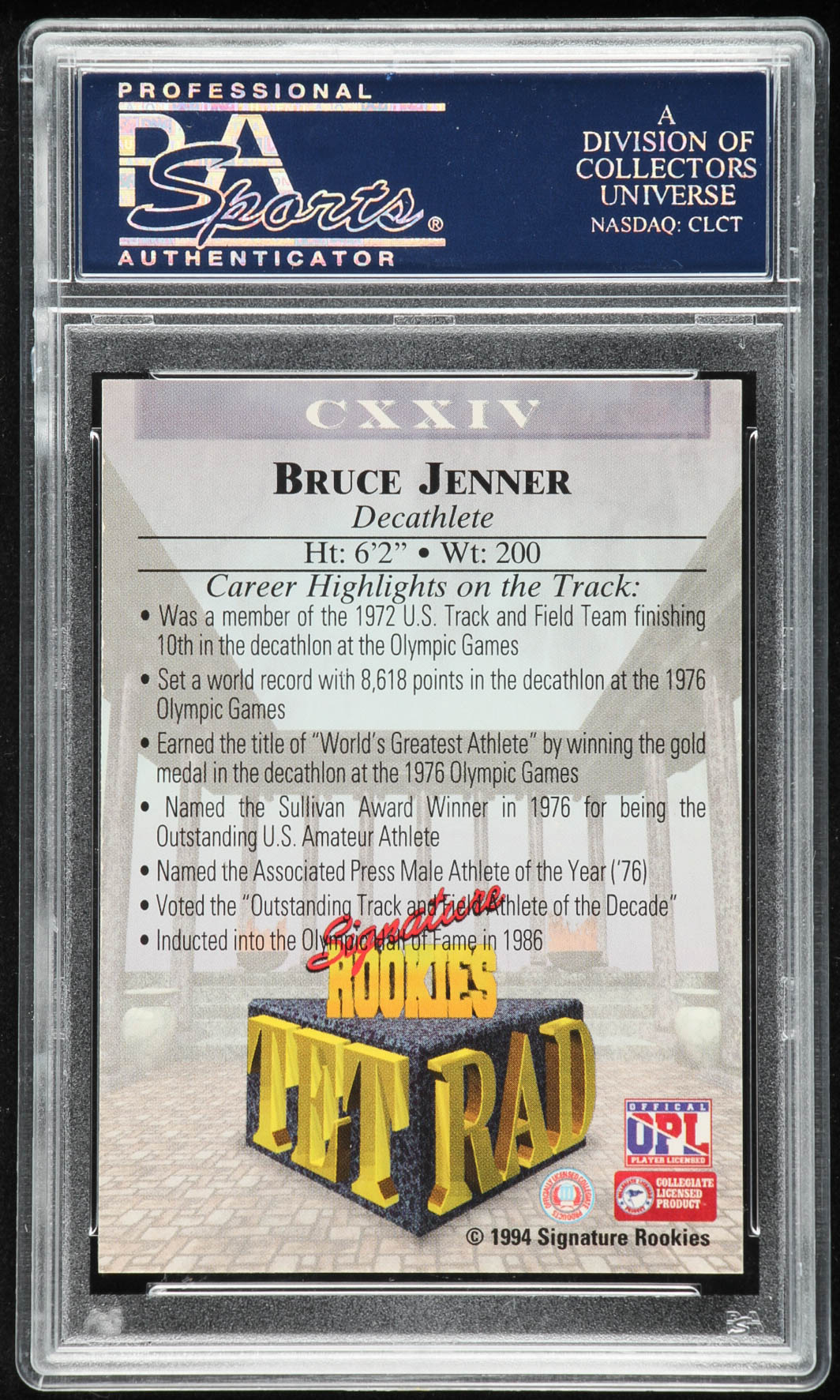 Bruce Jenner Signed 1994 Signature Rookies #124 Card (PSA Encapsulated ...