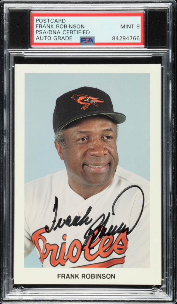Frank Robinson Signed Orioles 3.5x5 Postcard (PSA Encapsulated ...