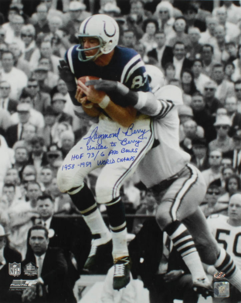 Raymond Berry Signed Colts 16x20 Photo Inscribed "Unitas to Berry ...