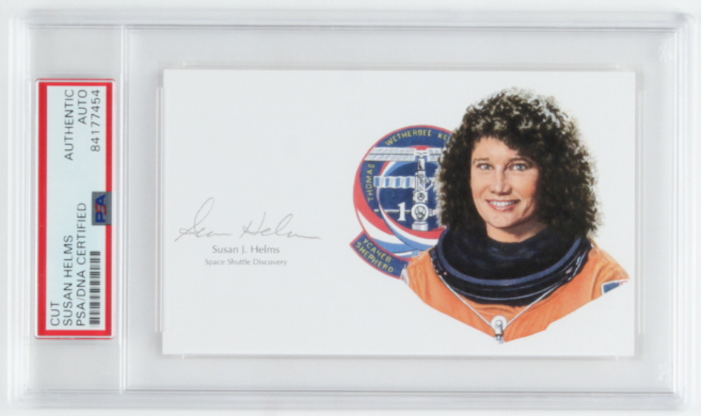 Susan Helms Signed NASA 3x5 Cut (PSA Encapsulated) | Pristine Auction