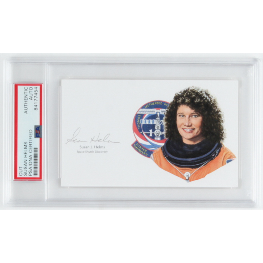 Susan Helms Signed NASA 3x5 Cut (PSA Encapsulated) | Pristine Auction