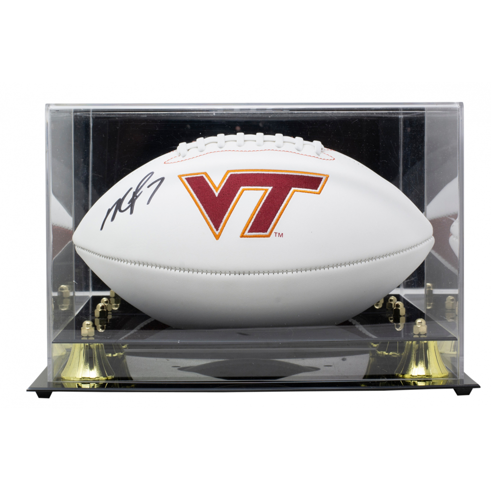 Michael Vick Signed Virginia Tech Hokies Logo Football with Display ...