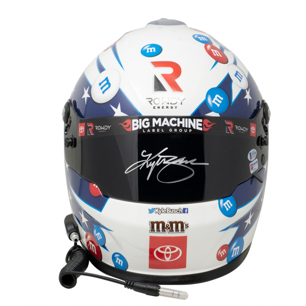 Kyle Busch Signed NASCAR M&M's Patriotic Full-Size Helmet (PA COA ...