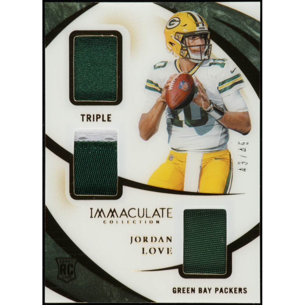 Jordan Love 2020 Immaculate Collection Immaculate Triple Jerseys #4 ...