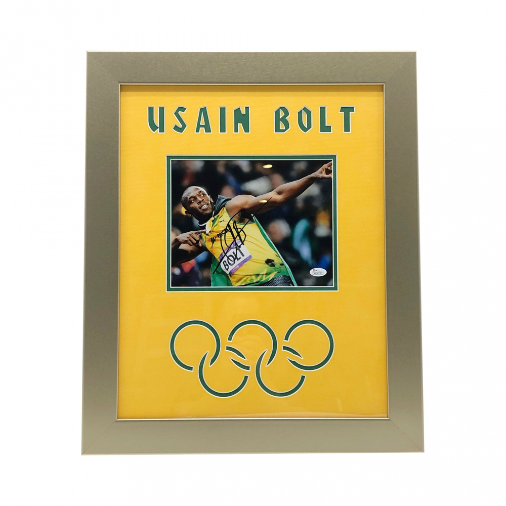 Usain Bolt Signed Team Jamaica 20x24 Custom Framed Photo Display (JSA ...