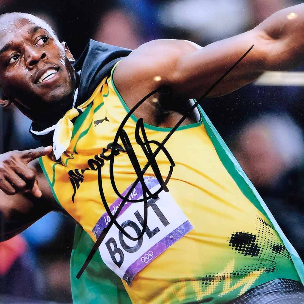 Usain Bolt Signed Team Jamaica 20x24 Custom Framed Photo Display (JSA ...