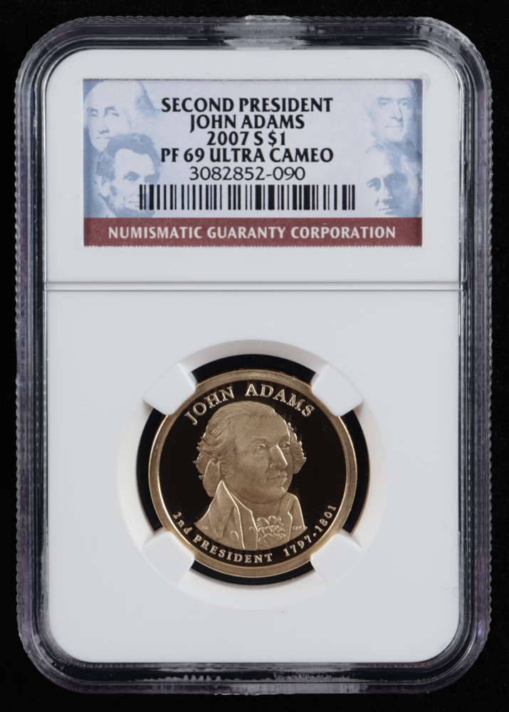 2007-S John Adams $1 Presidential Dollar Coin (NGC PF69 Ultra Cameo ...