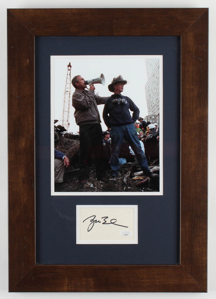 George W. Bush Signed 9/11 Ground Zero Speech Custom Framed Cut Display ...