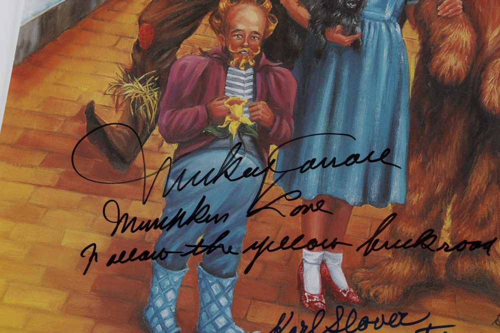 Mickey Carroll, Jerry Maren & Karl Slover Signed "The Wizard of Oz ...