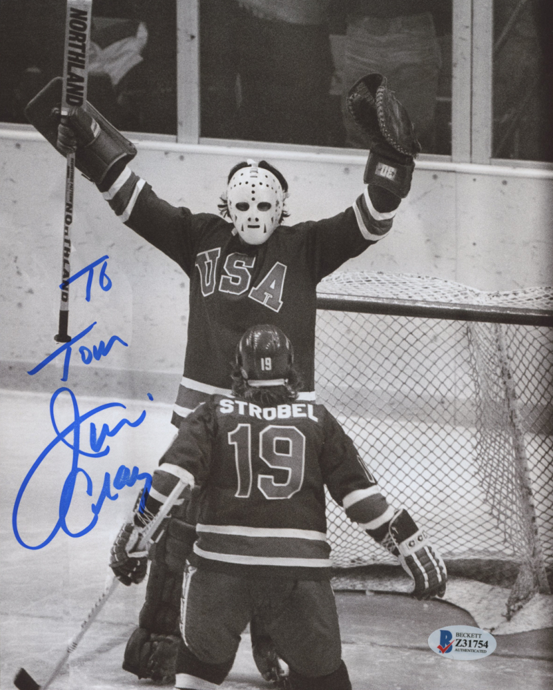 Jim Craig Signed Team USA 8x10 Photo (Beckett COA) | Pristine Auction