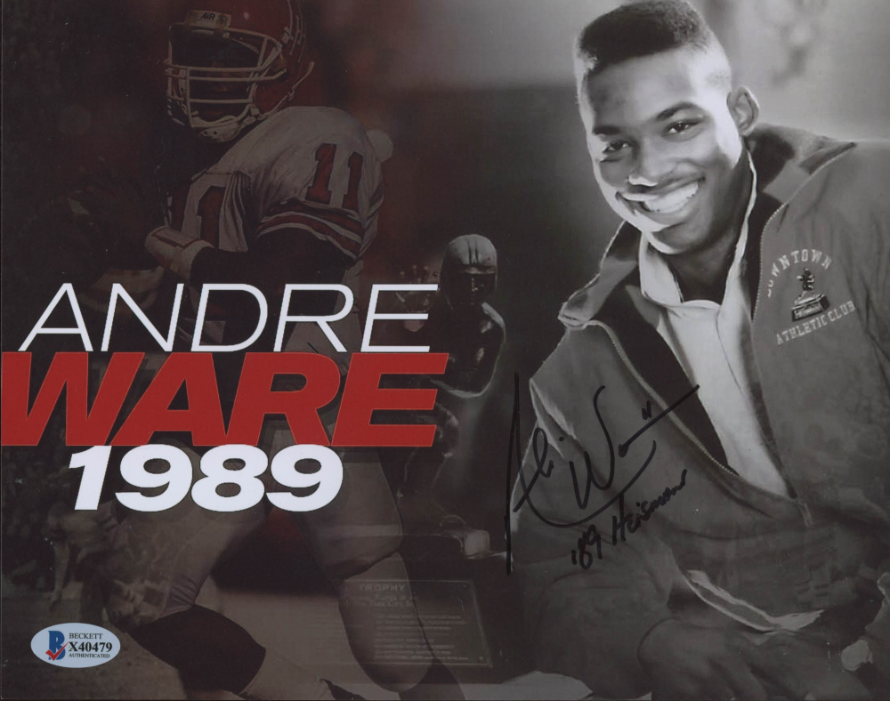 Andre Ware Signed Houston Cougars 8x10 Photo Inscribed "'89 Heisman ...