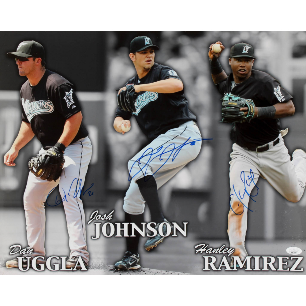 Dan Uggla, Josh Johnson & Hanley Ramirez Signed Marlins 16x20 Photo ...