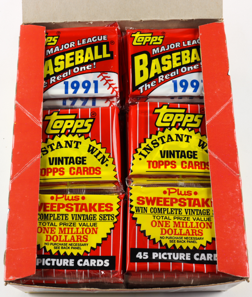 1991 Topps Baseball Rack Pack Box with (24) Rack Packs | Pristine Auction