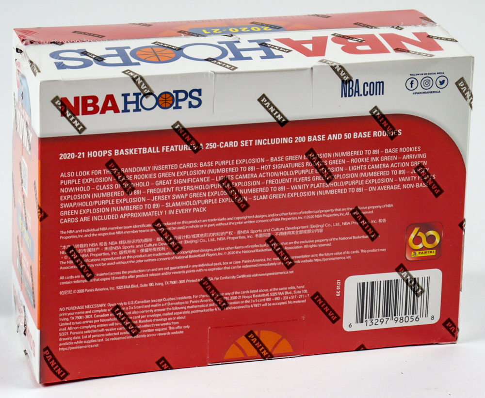 2020-21 NBA Hoops Premium Stock Basketball Mega Box with (144) Cards ...