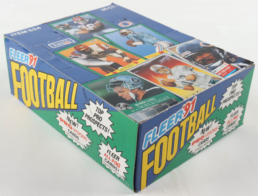 1991 Fleer Football Wax Box with (36) Packs (See Description ...