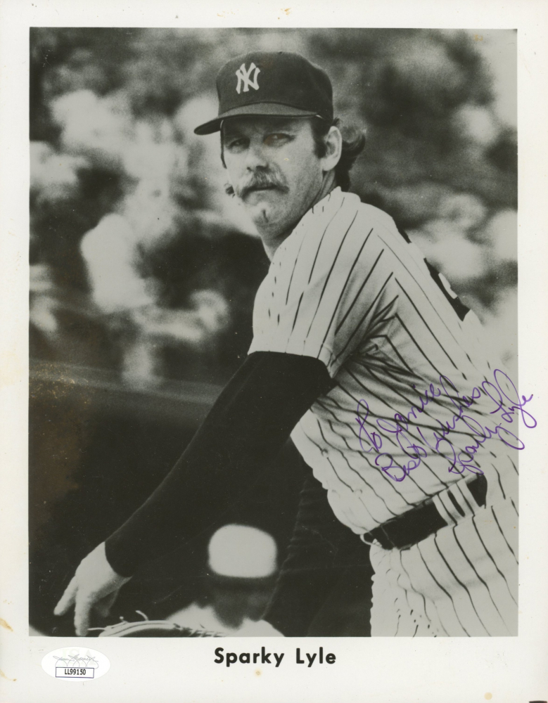 Sparky Lyle Signed Yankees 8x10 Photo Inscribed "Best Wishes" (JSA COA ...