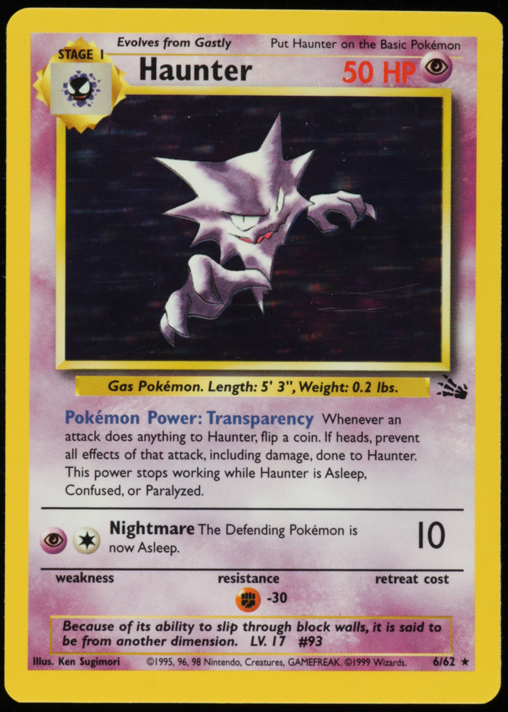 Haunter 1999 Pokemon Fossil Unlimited #6 HOLO R | Pristine Auction