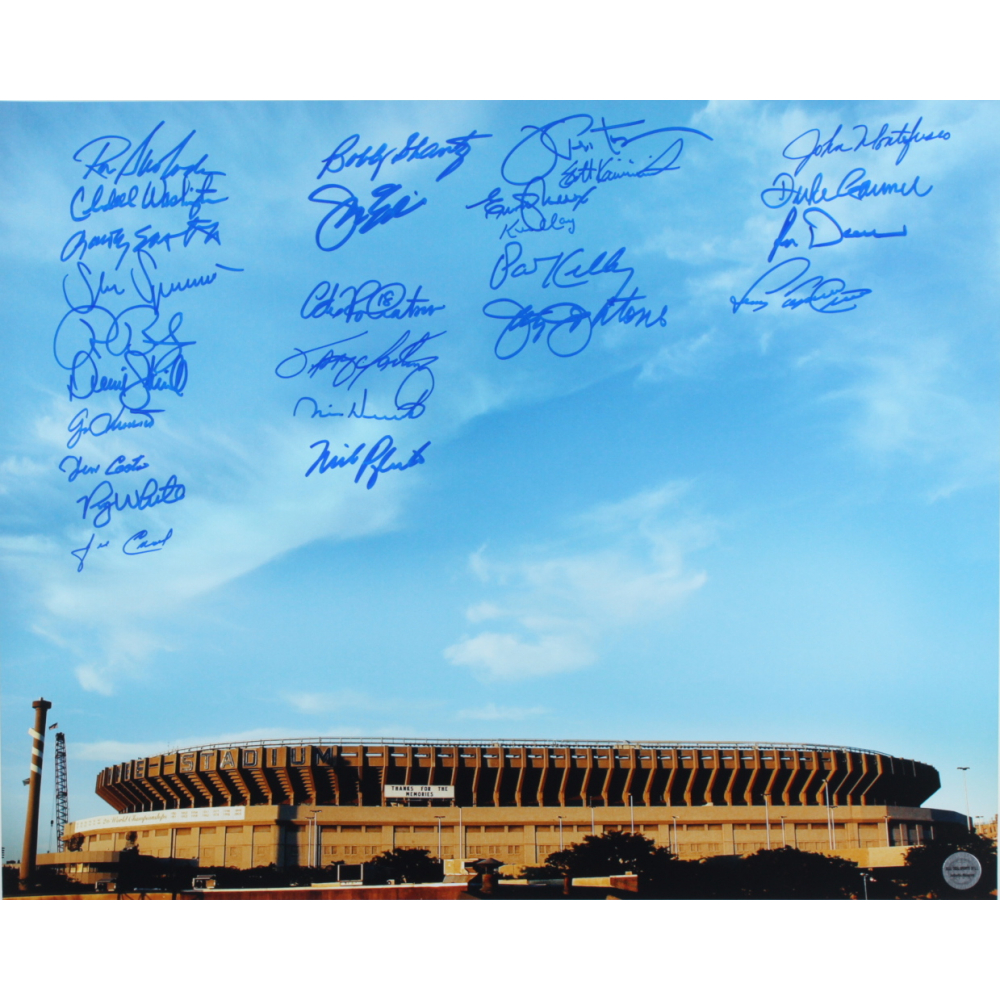 Yankees 16x20 Photo Signed by (27) with Cecil Fielder, Duke Carmel, Ken Clay, Joe Pepitone ...