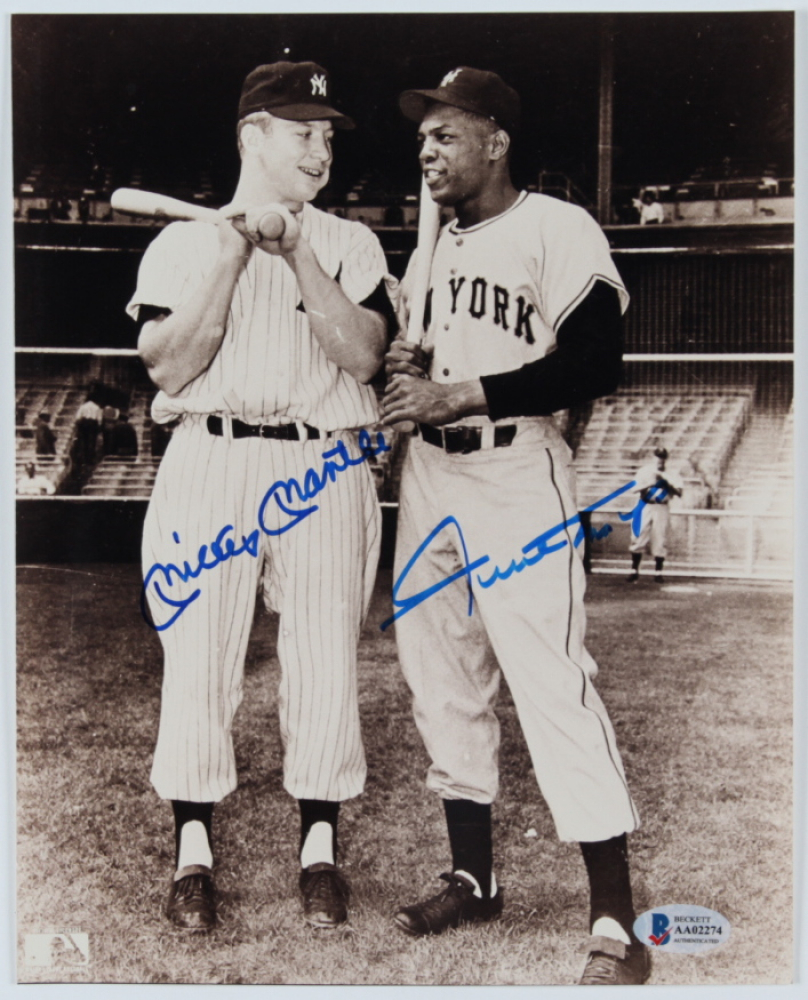 Mickey Mantle & Willie Mays Signed 8x10 Photo (Beckett LOA) | Pristine ...