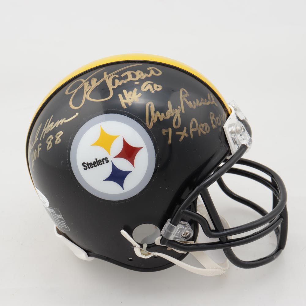 Jack Lambert, Jack Ham & Andy Russell Signed Steelers Mini Helmet with ...