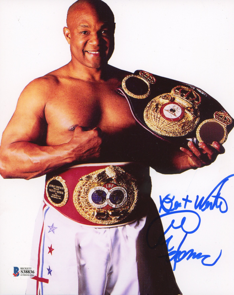 George Foreman Signed 8x10 Photo Inscribed "Best Wishes" (Beckett COA ...