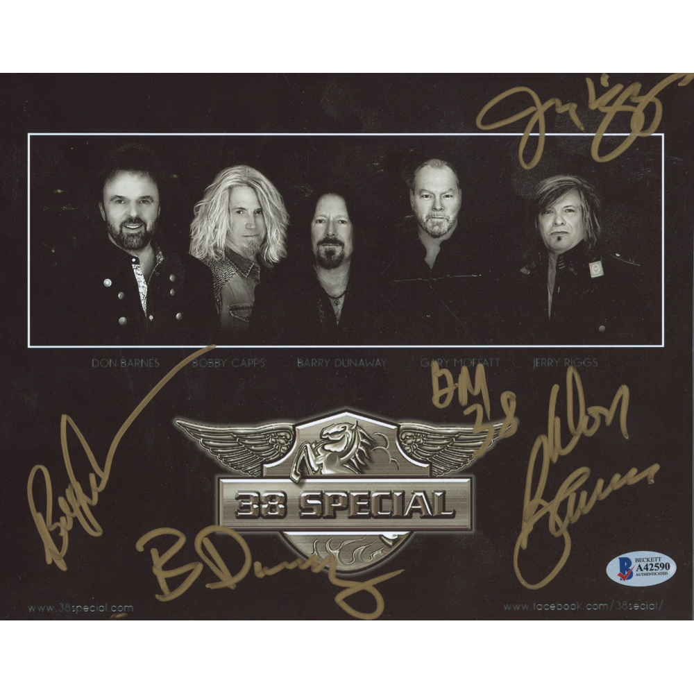 38 Special 8x10 Photo Signed by Don Barnes, Bobby Capps, Barry Dunaway ...