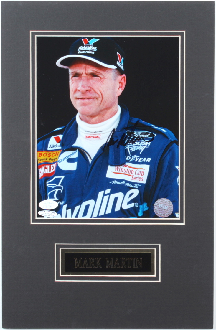 Mark Martin Signed NASCAR 11x17 Custom Matted Photo Display (JSA COA ...