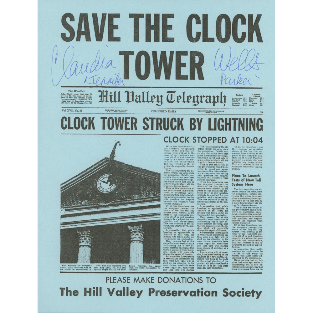 Claudia Wells Signed "Back to the Future" 8x10 Flyer Inscribed "I Love ...